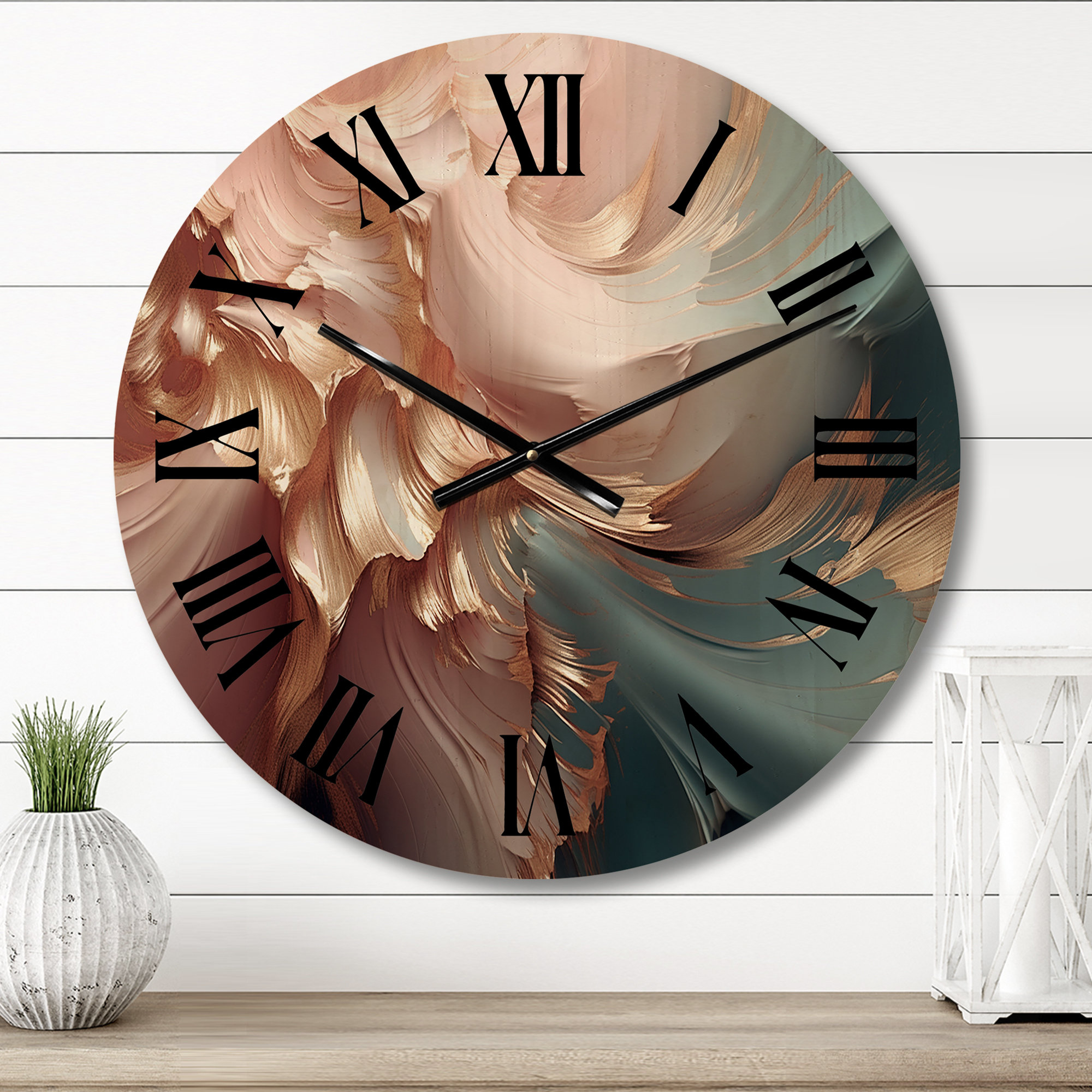 East Urban Home Delicate Wave Symphony Liquid Gold Pink Blue I ...