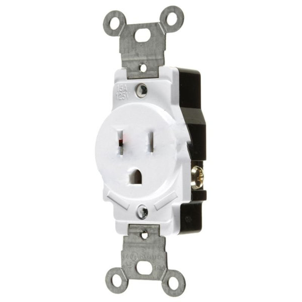 Plumbing N Parts 15 AMP Round White Electrical Receptacle Plastic ...