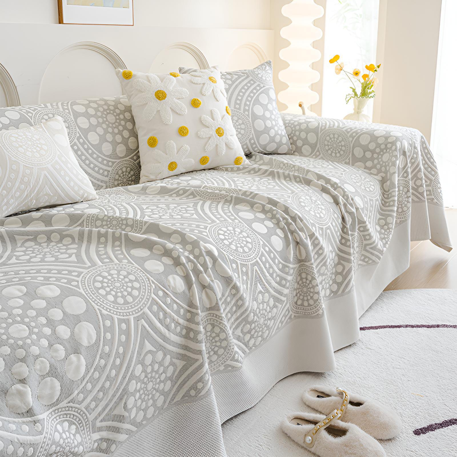 Dakota Fields Cotton Sofa Cover Cloth, One-Piece Sofa Towel | Wayfair