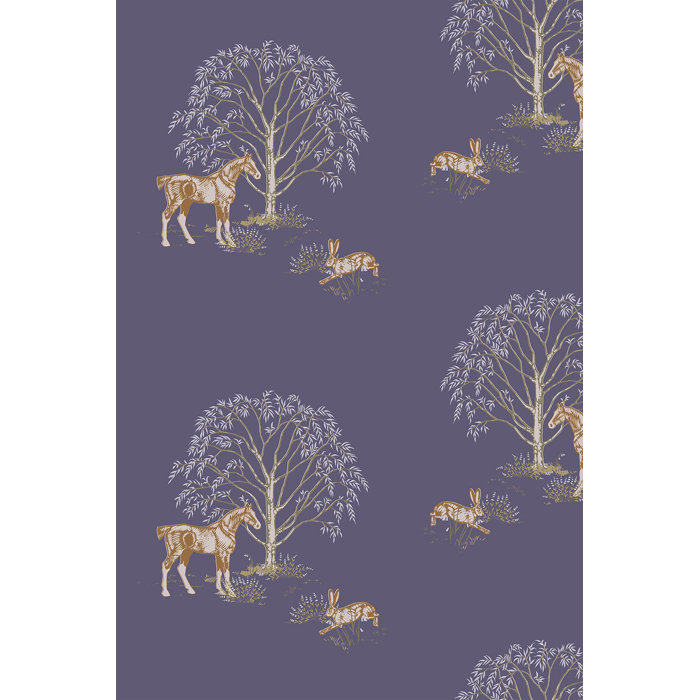 Pearl & Maude Horse & Hare Equestrian Toile Wallpaper by Danielle ...