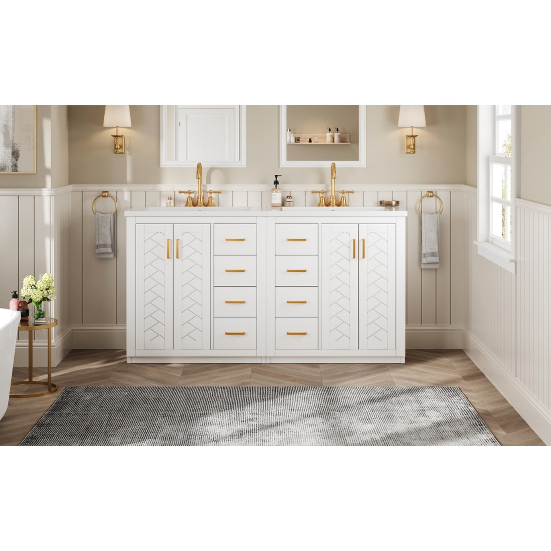 Ebern Designs Ceramic Basin Bathroom Cabinet, And , Multi Purpose ...