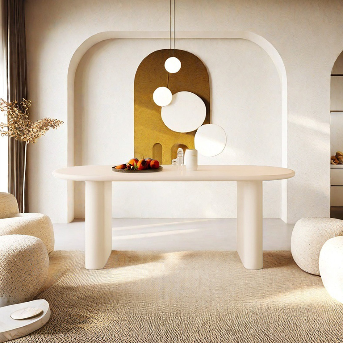 dujinlong home French Cream Style Solid Wood Dining Table | Wayfair