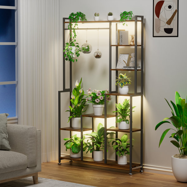 17 Stories 71" Tall Plant Shelf 8 Tiered Metal Plant Stand with Grow ...