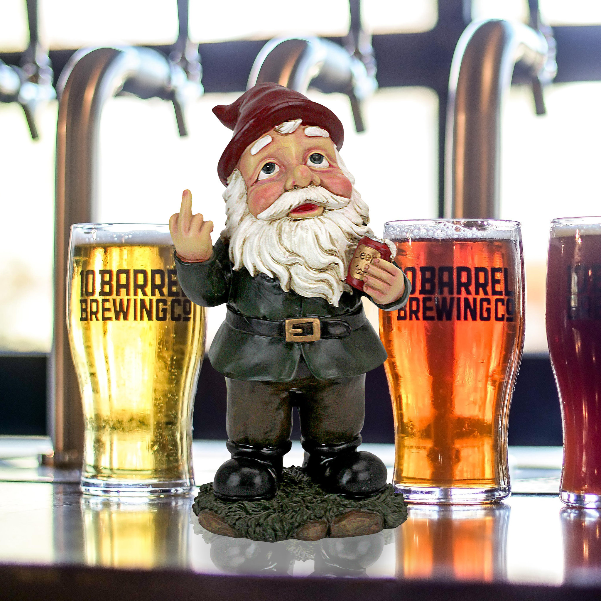 Design Toscano Garden Gnomes Foul Finger Tipsy Tim Gnome Statue ...