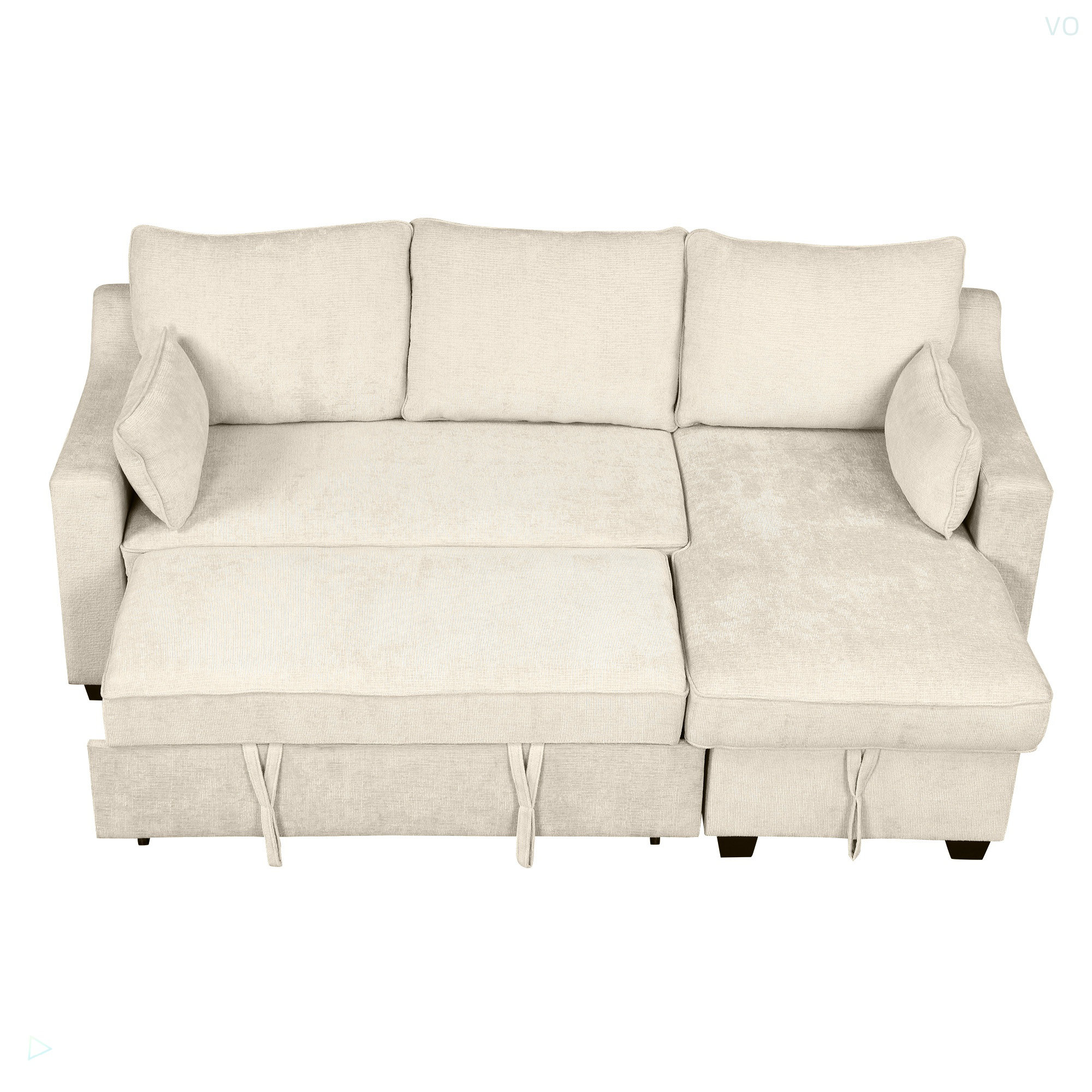 Red Barrel Studio® 90" Pull Out Sleeper Sofa L-Shaped Couch Convertible ...