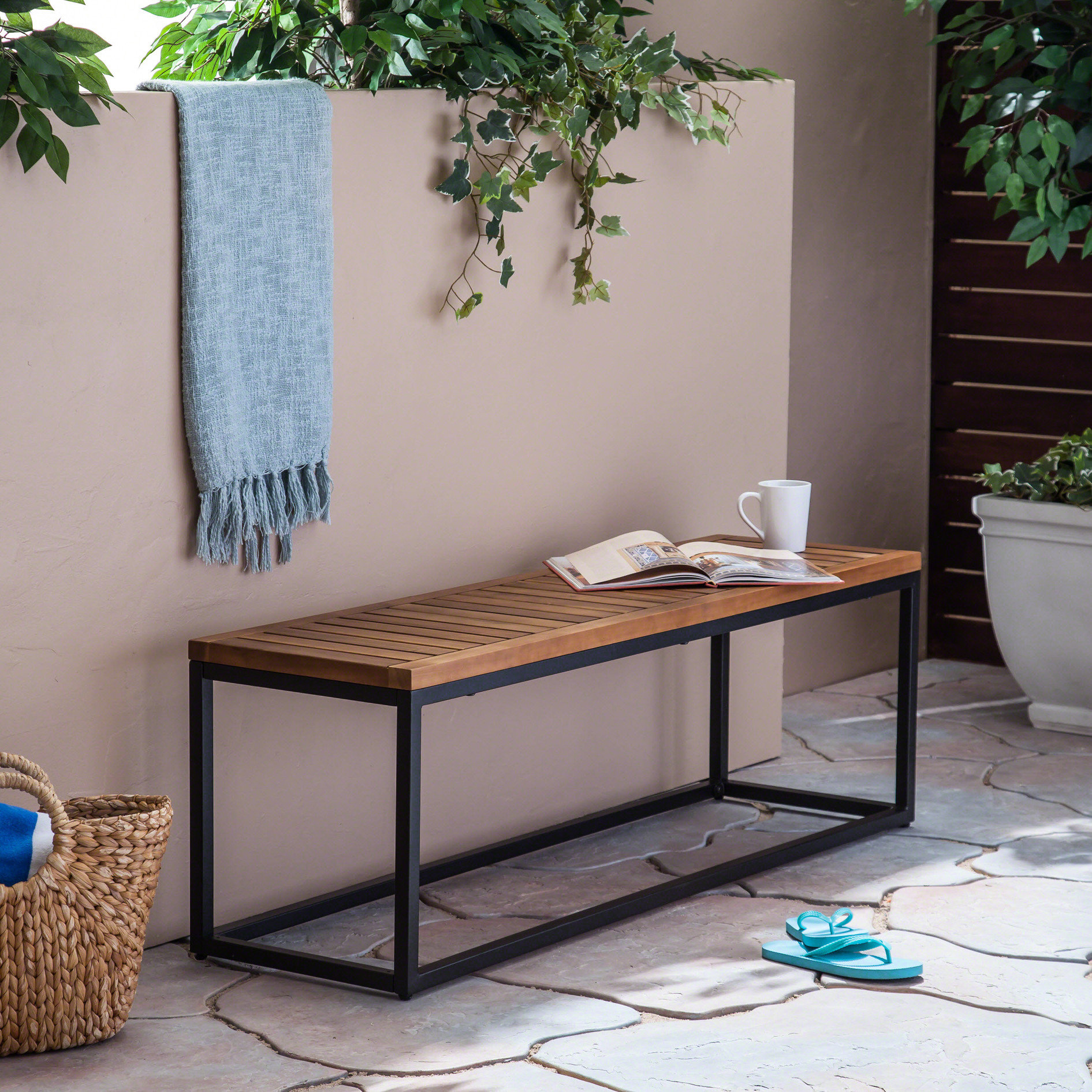 Trent Austin Design® Contemporary Garden Serenity Spot Bench - Wood And ...