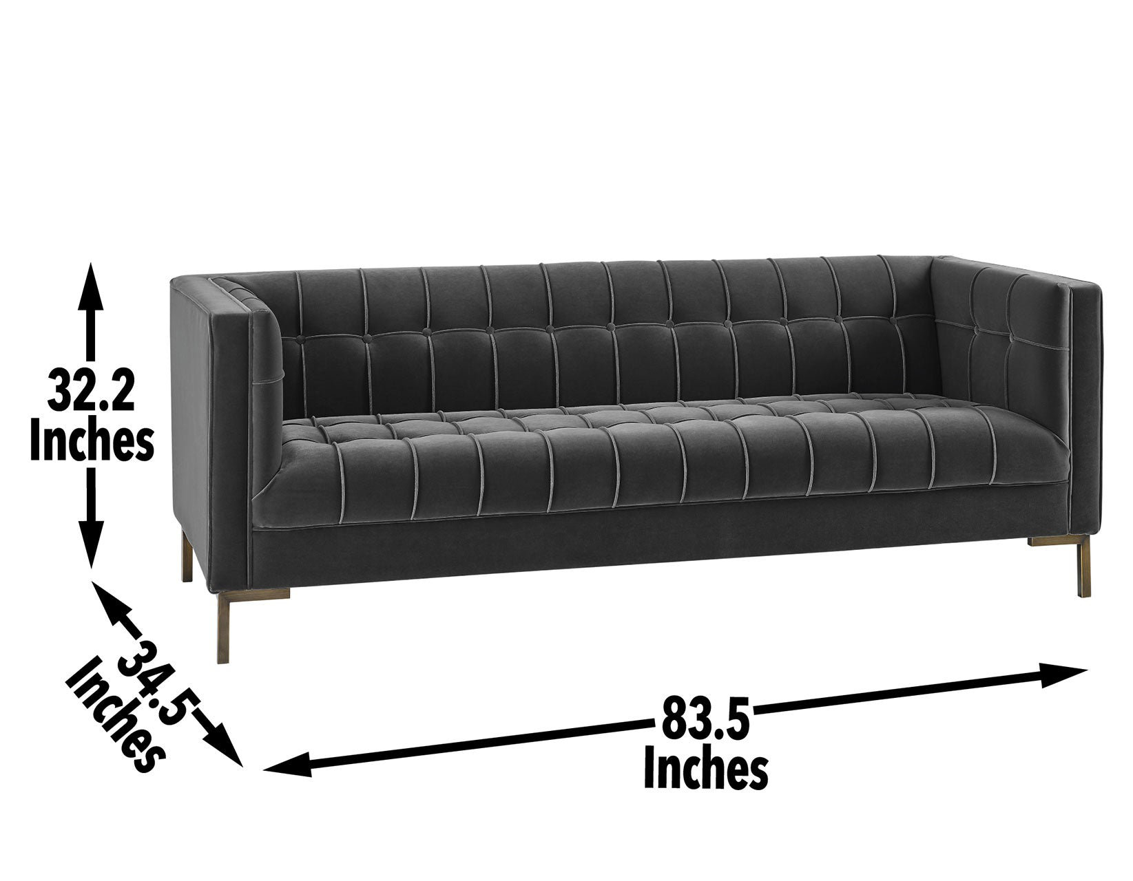Ebern Designs Isaac Channel Stitched Velvet Sofa | Wayfair