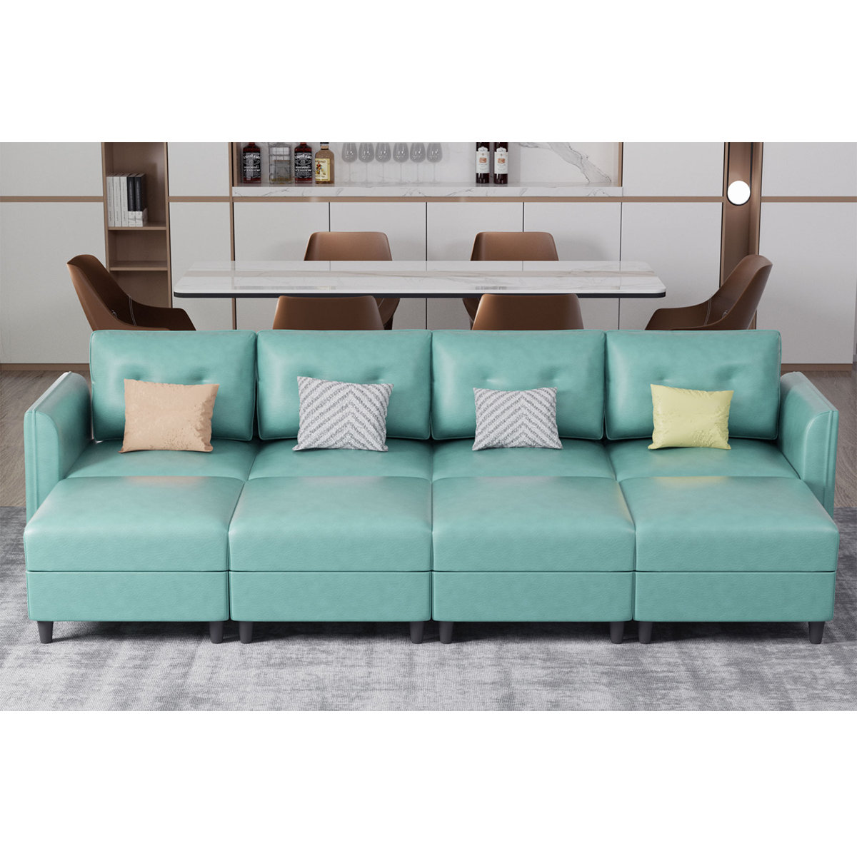 Latitude Run® 111.8'' Wide Faux Leather Reversible Modular Sofa ...