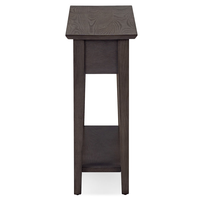 Charlton Home® Solid + Manufactured Wood Narrow Chairside Table ...