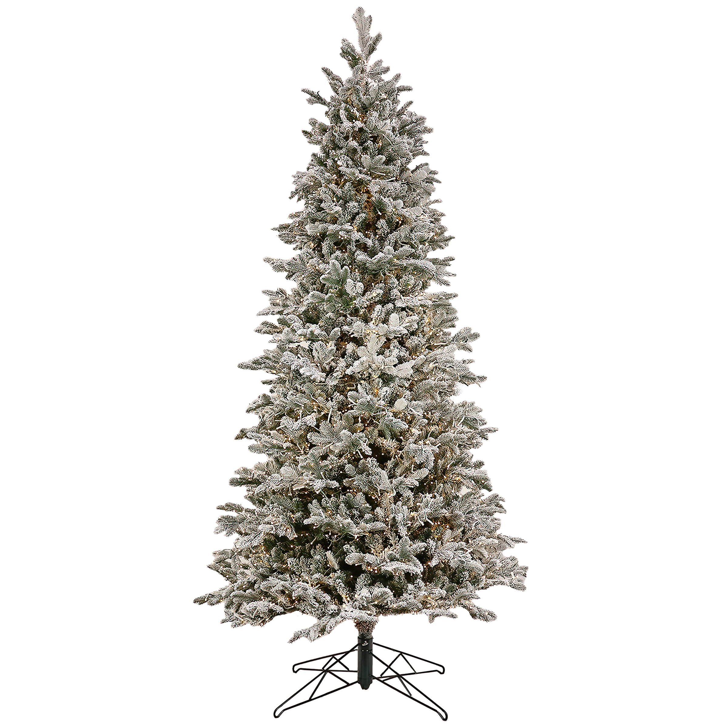 The Holiday Aisle® Christmas Snowy Slim Hinged Tree with PowerConnect ...