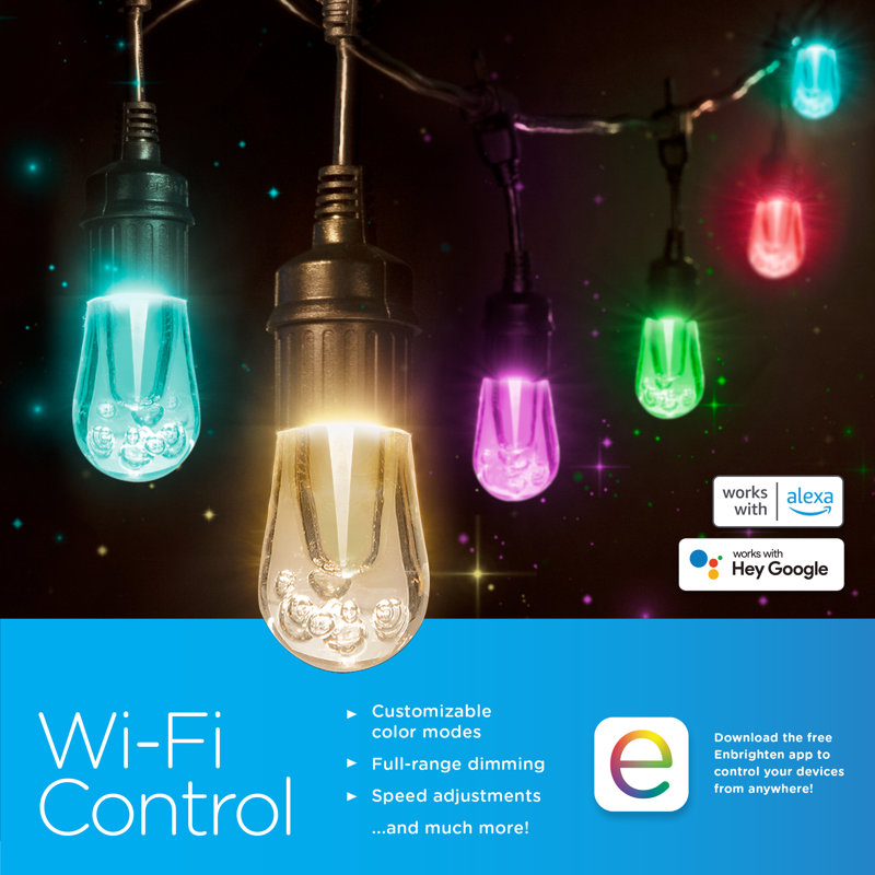 Enbrighten Outdoor 24 - Bulb 576'' Plug-in LED String Light | Wayfair