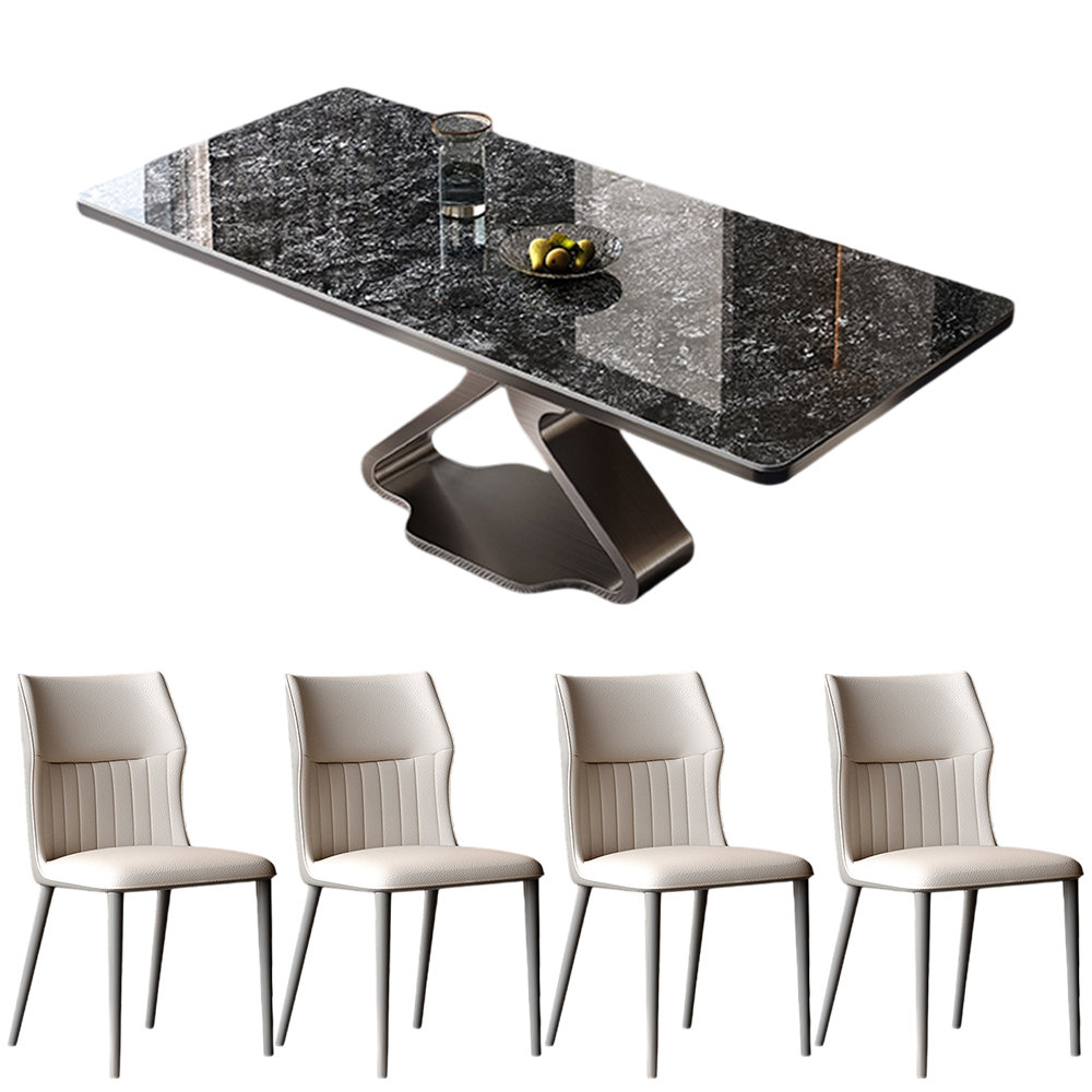 Elamer Rectangular simple modern dining table sets | Wayfair