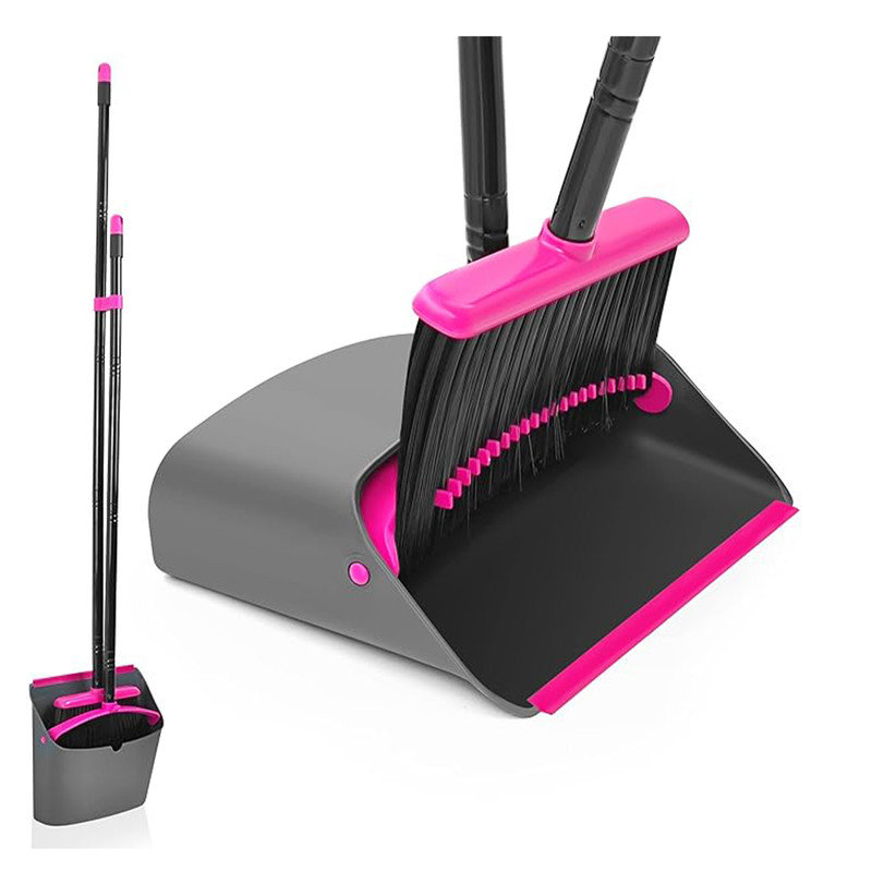Minoky Broom with Dustpan Combo Set, Long Handle Lightweight Indoor ...