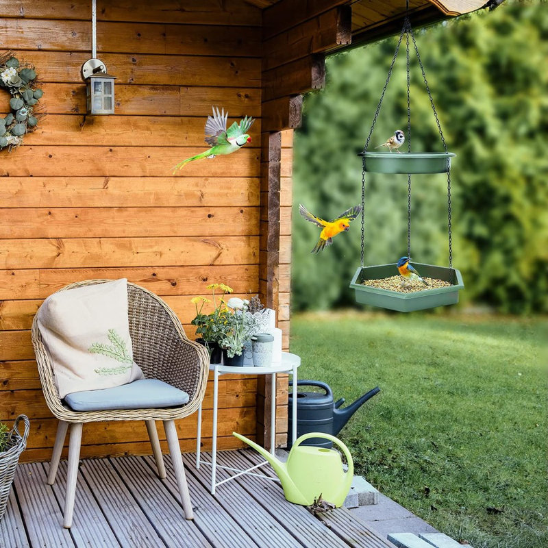 Arlmont & Co. Tamur Polypropylene Hanging Birdbath | Wayfair