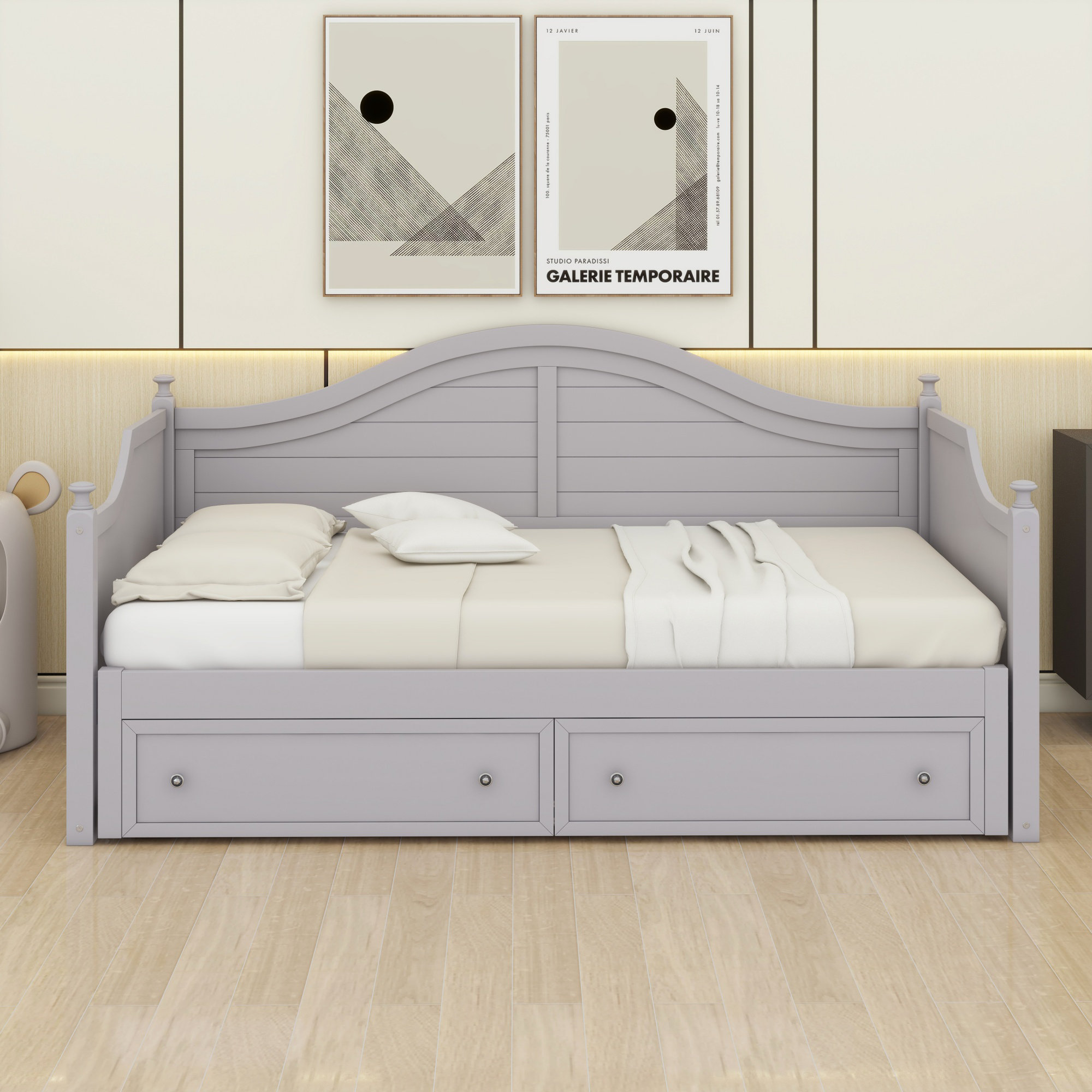 Mercer41 Wood Daybed Extended Bed With Storage Drawers | Wayfair