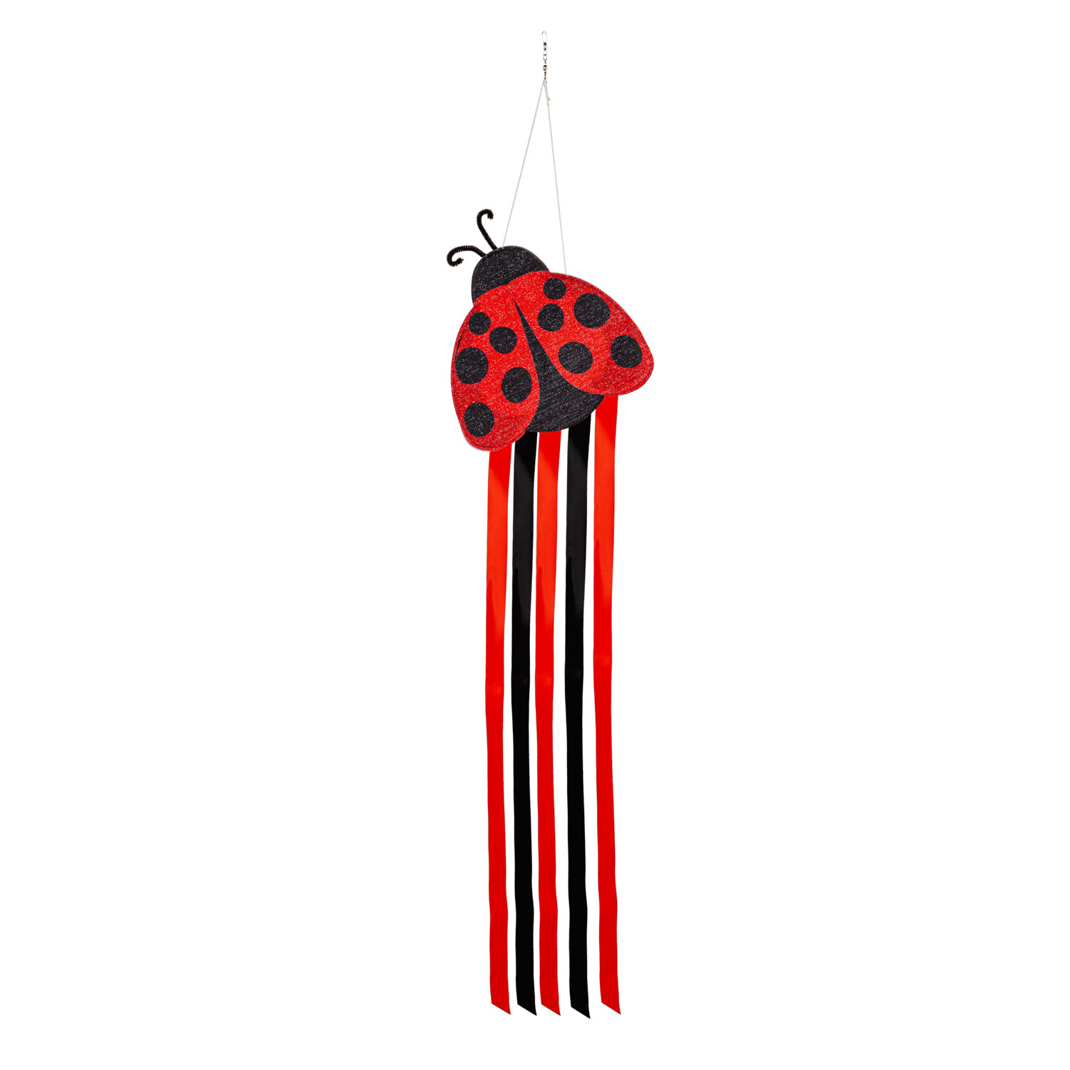 Gracie Oaks Ladybug Welcome Shaped Fabric Wind Spinner | Wayfair