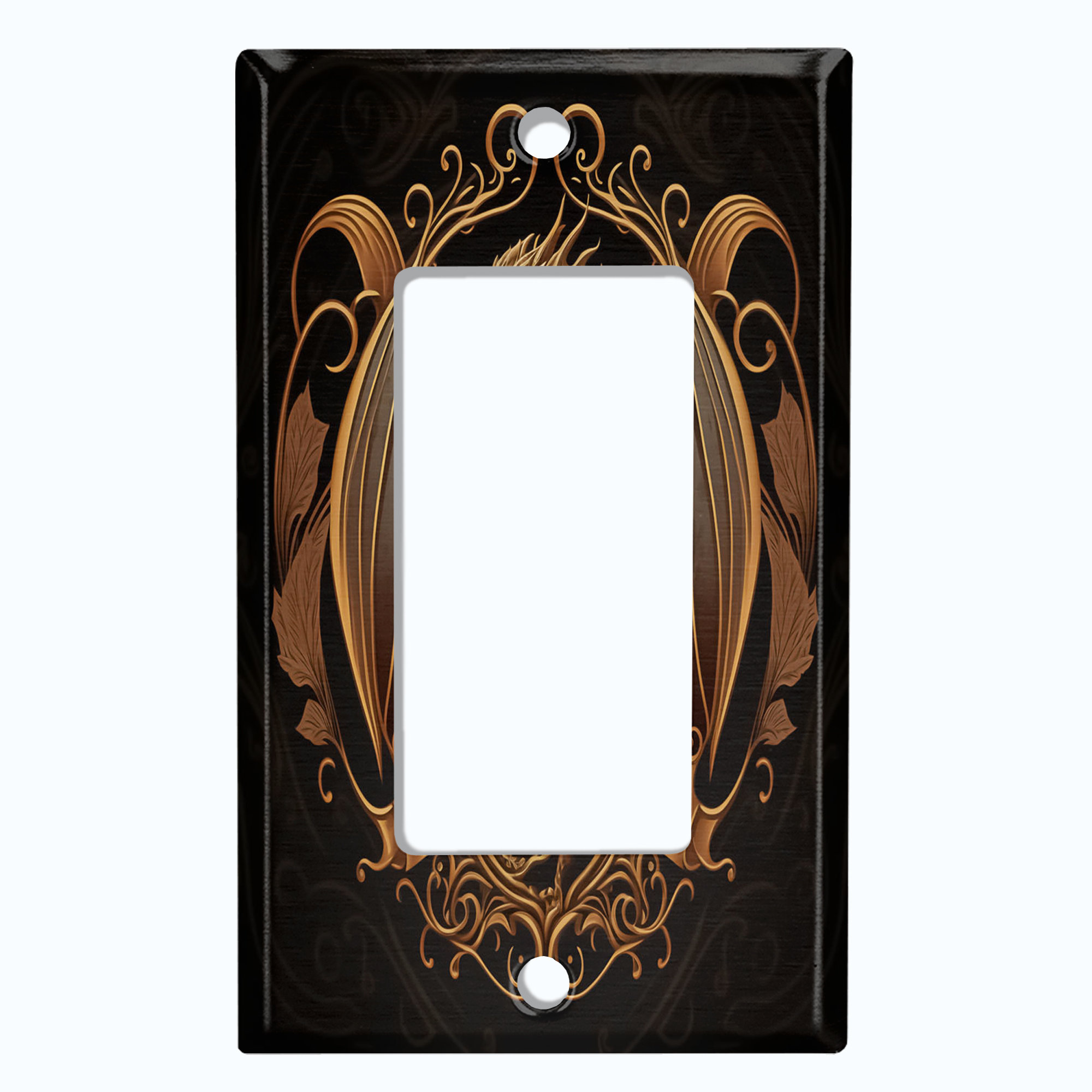 WorldAcc Metal Light Switch Plate Outlet Cover (Rustic Dragon Crest ...
