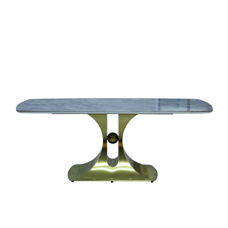 Everly Quinn Modern Dining Table - Top with Gold Artistic Legs | Wayfair