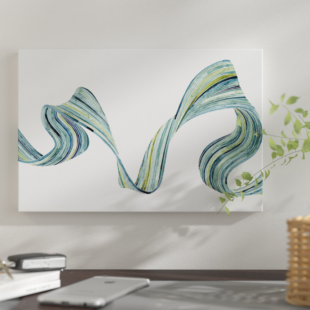 East Urban Home 'Ribbon Stream II' Print on Canvas | Wayfair