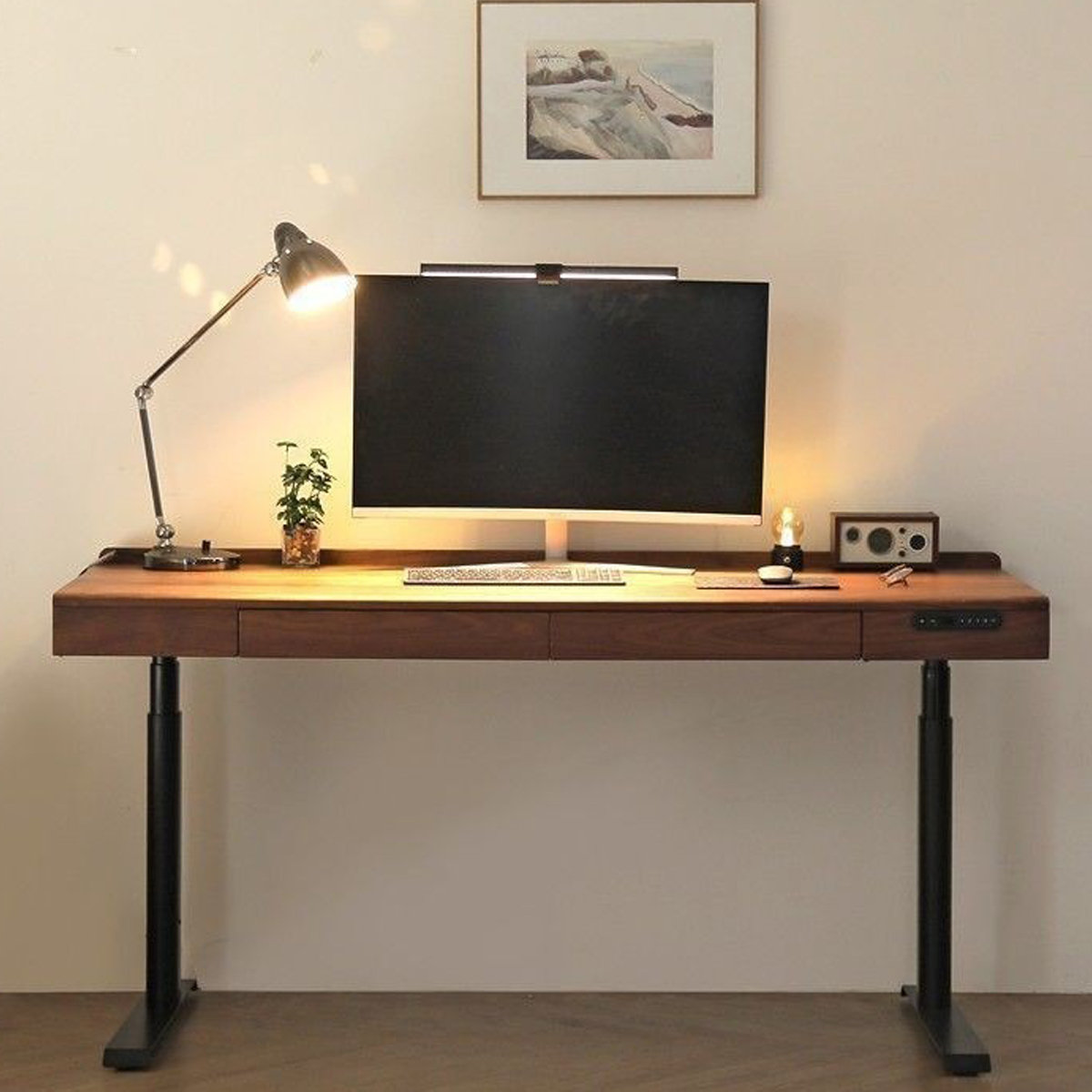 Wren Decors Nut-brown + Black Rectangular Hight adjustable Solid Wood ...