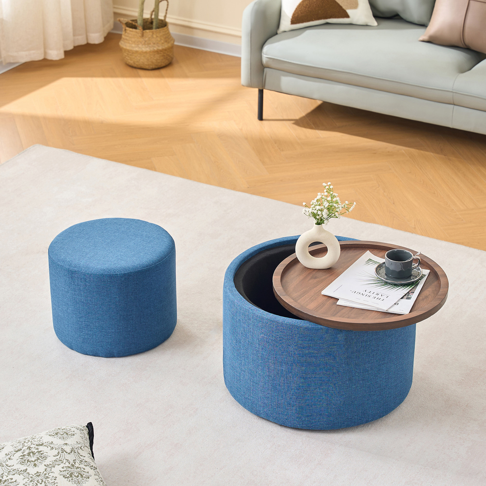 Wrought Studio Ball & Cast Nesting Storage Ottomans Of 2 - Wayfair Canada