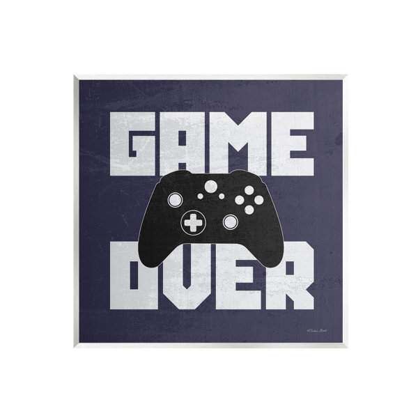 Winston Porter Game Over Blue Controller Phrase Framed On Wood by Susan ...