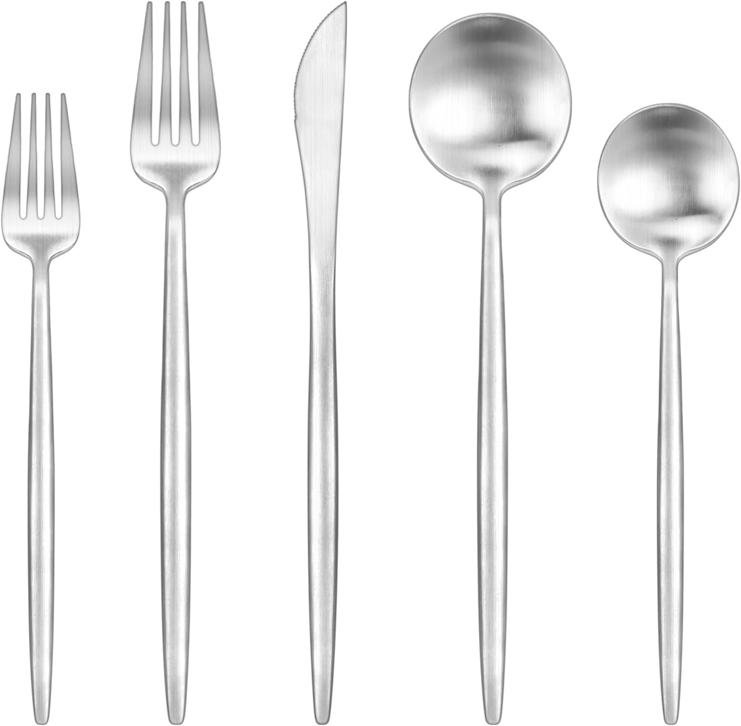Hokku Designs 60-Piece Matte Stainless Steel Flatware Set For 12 ...