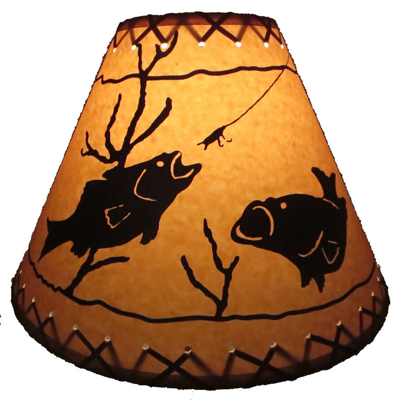 Loon Peak® 8" H x 12" W Paper Empire Lamp Shade ( Spider ) in Brown ...