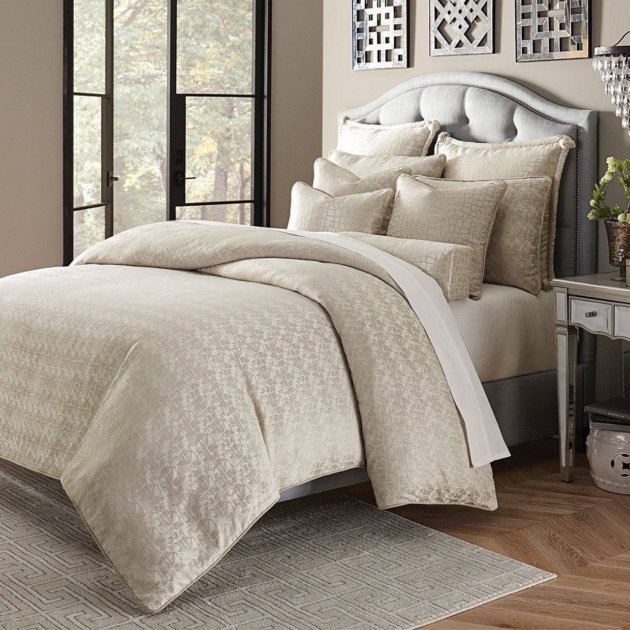 Michael Amini Carlyle 10 Piece King Comforter Set & Reviews | Wayfair