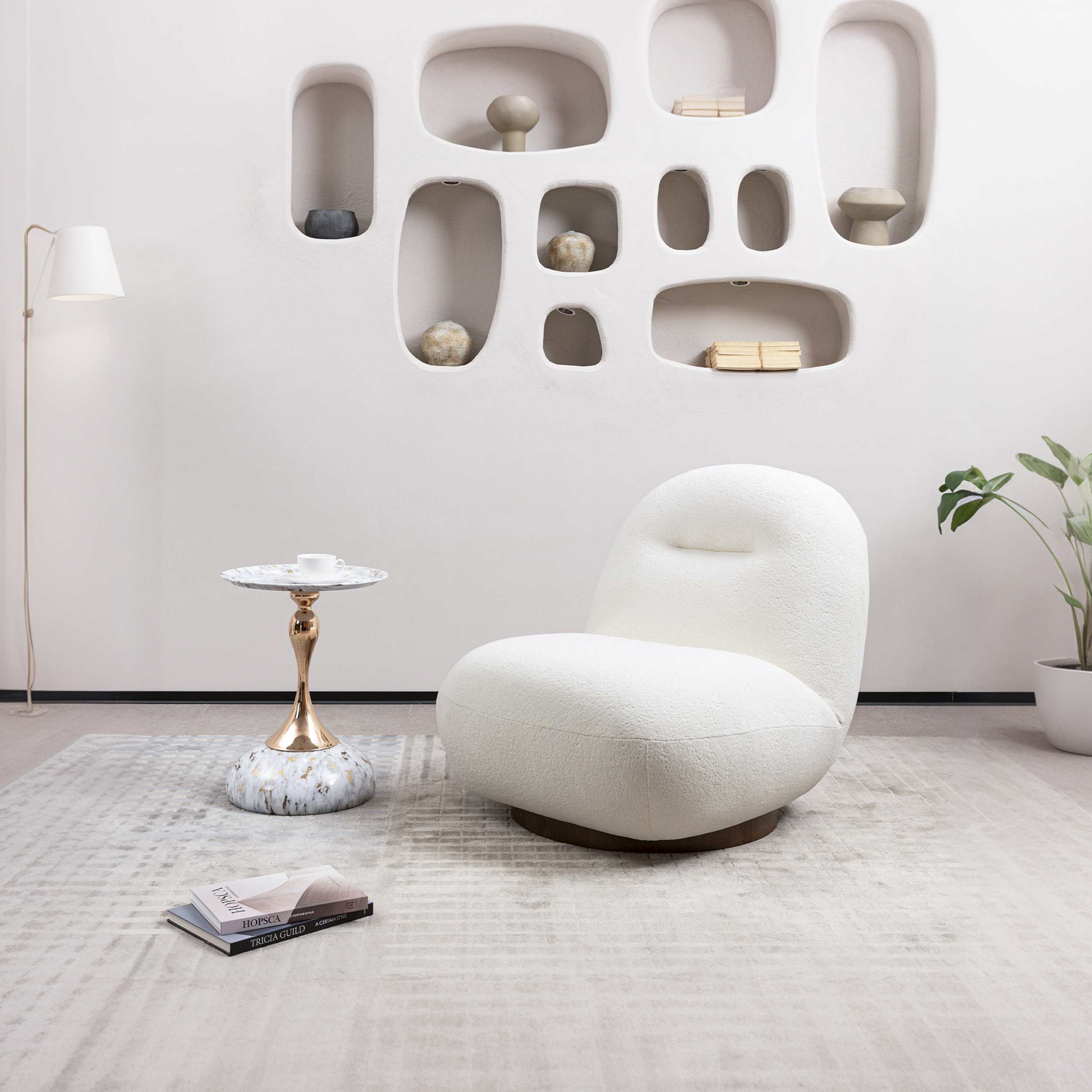 Everly Quinn Large Tight Back Ice Flower Velvet Armless Single Cloud ...