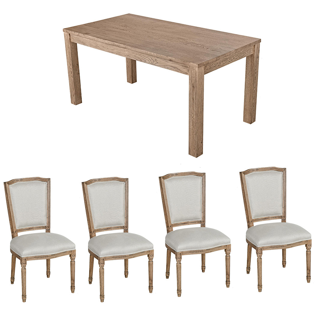 HomeLuxea Solid wood oak simple dining tables sets - Wayfair Canada
