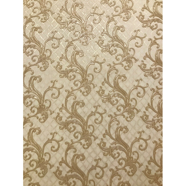 Rosdorf Park Demoret Modern Rose Gold Wallpaper Roll Embossed Diamonds ...