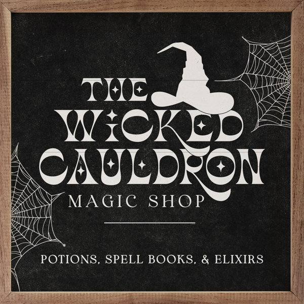 Winston Porter " Wicked Cauldron Hat And Webs Black " on Wood | Wayfair