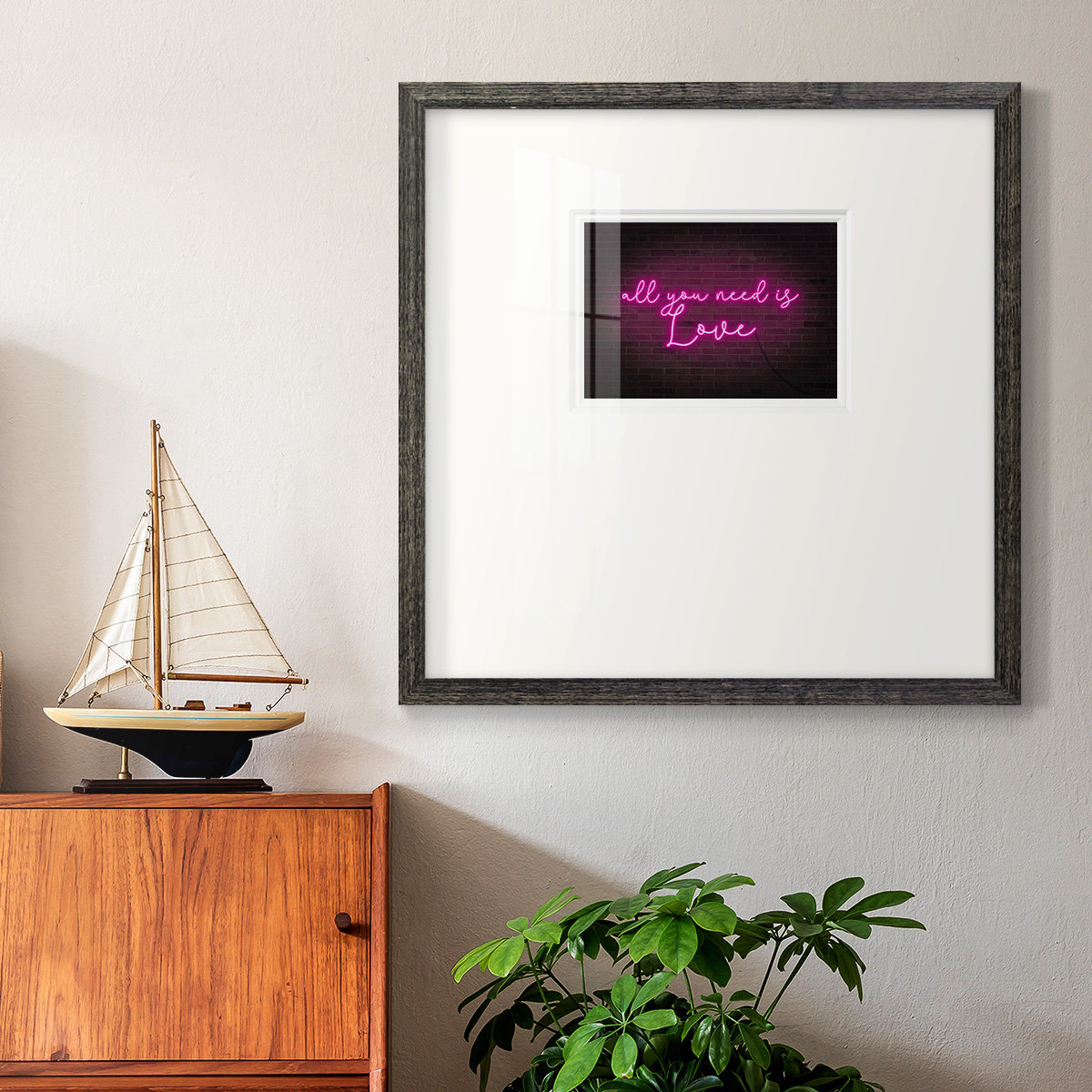 Latitude Run® Agapios Neon Love I - Single Picture Frame Print | Wayfair