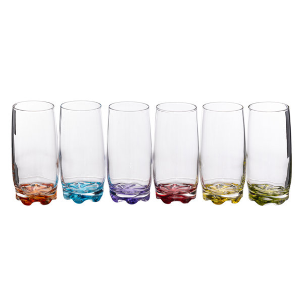 Metro Lane Glass Hi Ball 38Cl Set 6 Mix Colours | Wayfair.co.uk