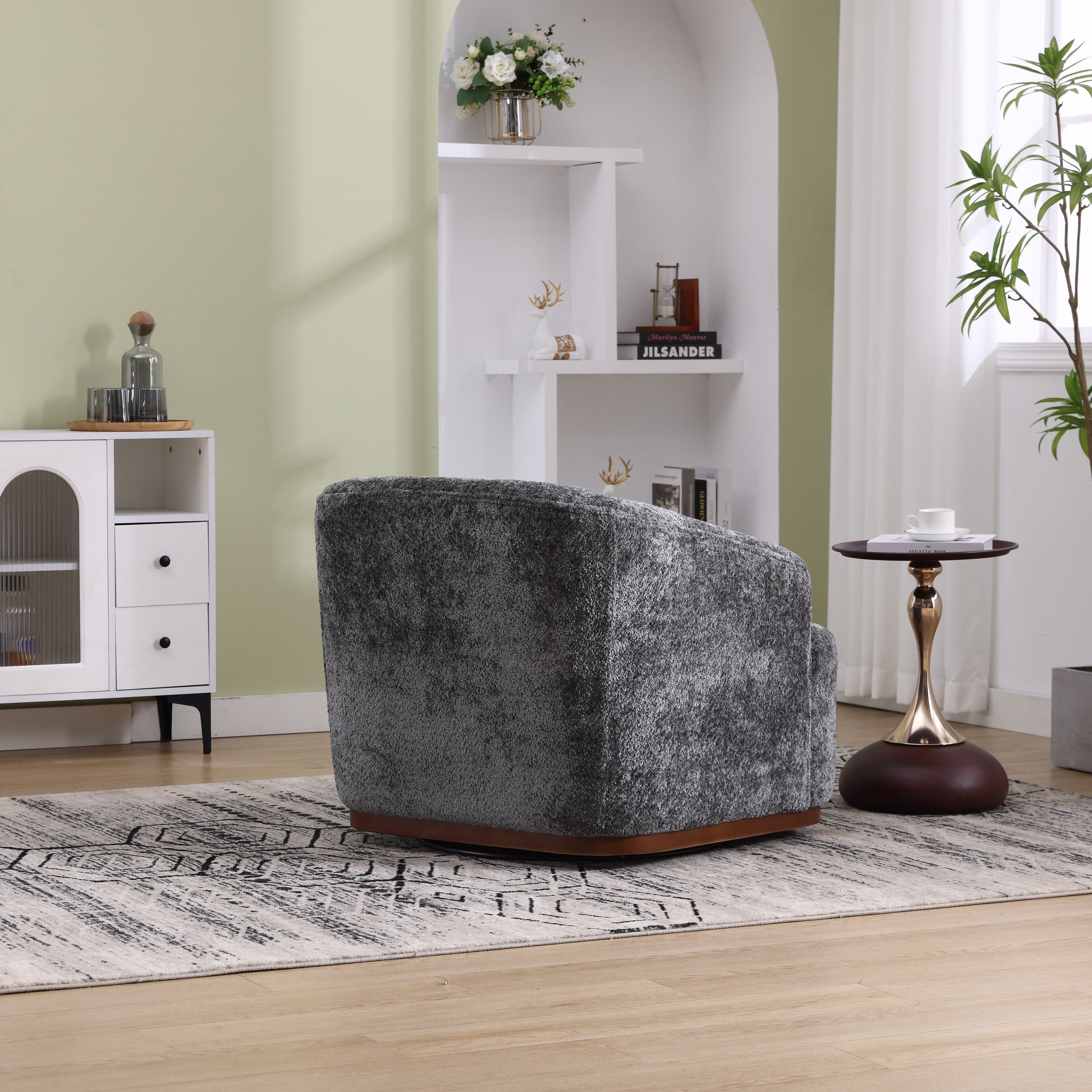 Corrigan Studio® Modern Style Living Room Comfortable Round Barrel ...