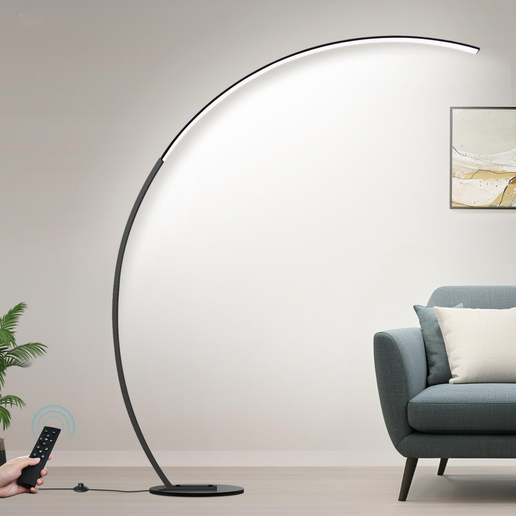 Brayden Studio® Ultra Bright Led Arc Floor Lamp - 2000Lm With Remote, 4 ...