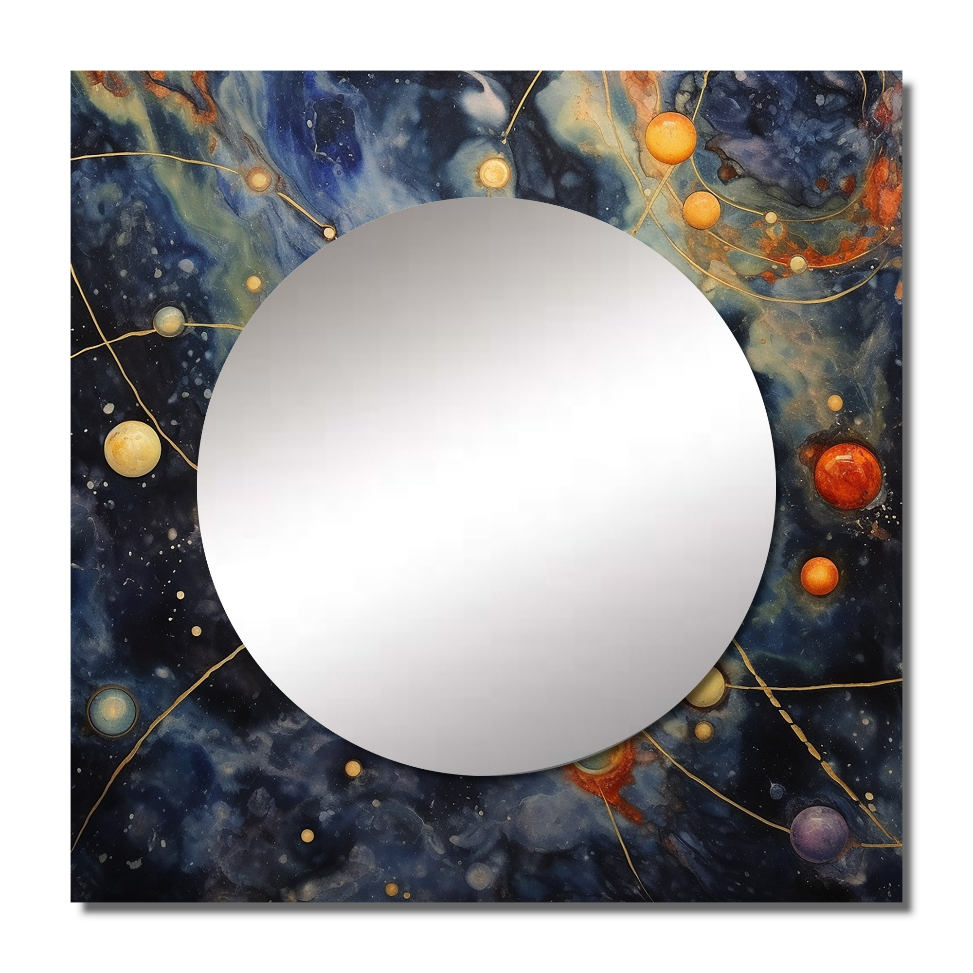 East Urban Home Jaddan - Blue Yellow Galactic Universe Comets Large ...