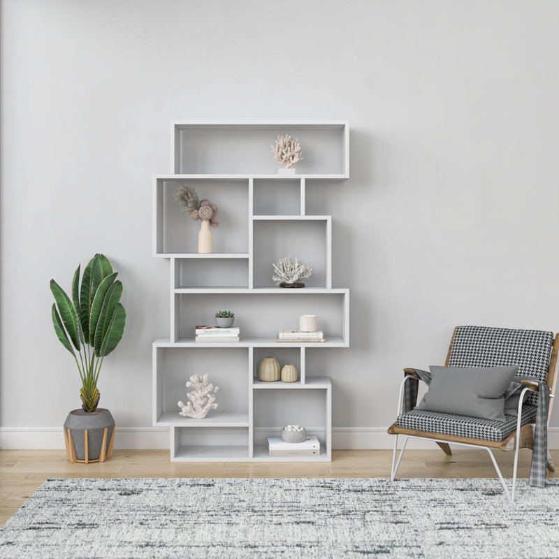 Brayden Studio® Delayna Modern Geometric Bookcase & Reviews | Wayfair