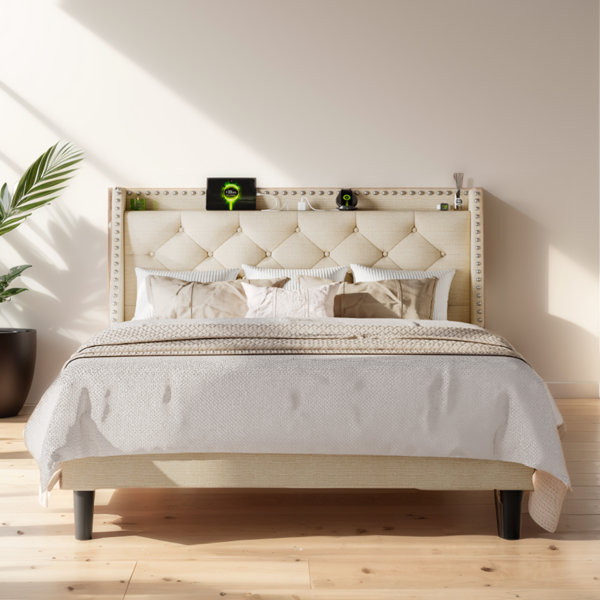 Halence Upholstered Metal Panel Bed | Wayfair