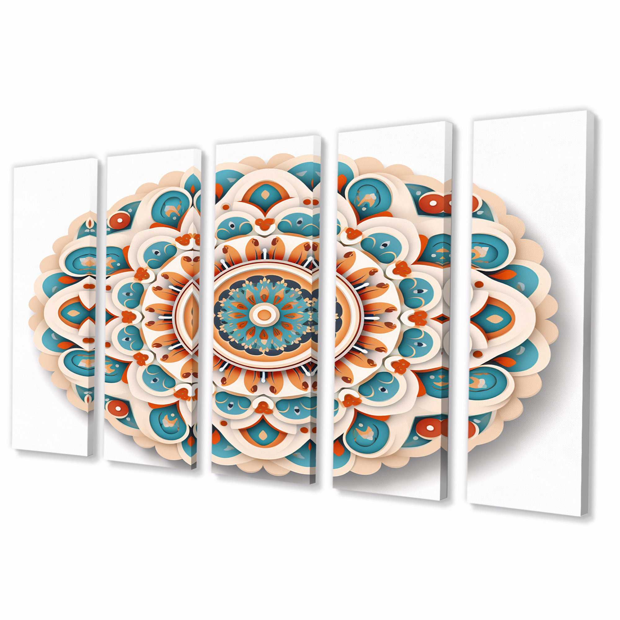 Bungalow Rose Sacred Mandala In Retro Blue - Boho Mandala Wall Decor ...