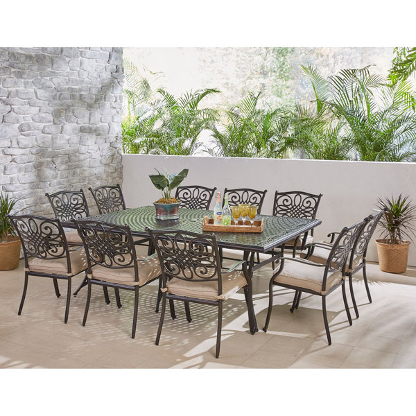 Astoria Grand Rhoton 10 - Person Metal Patio Dining Set with ...