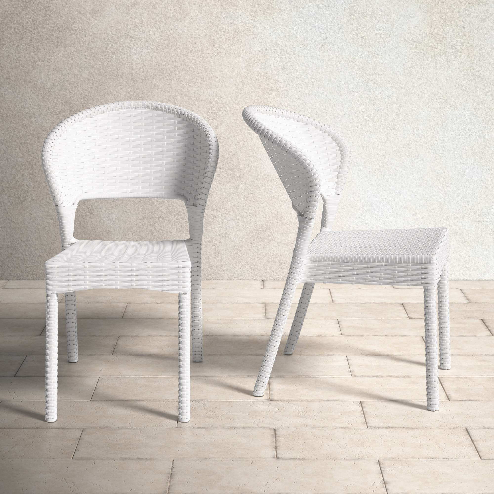 Birch Lane™ Coral Outdoor Stackable Dining Side Chair & Reviews | Wayfair