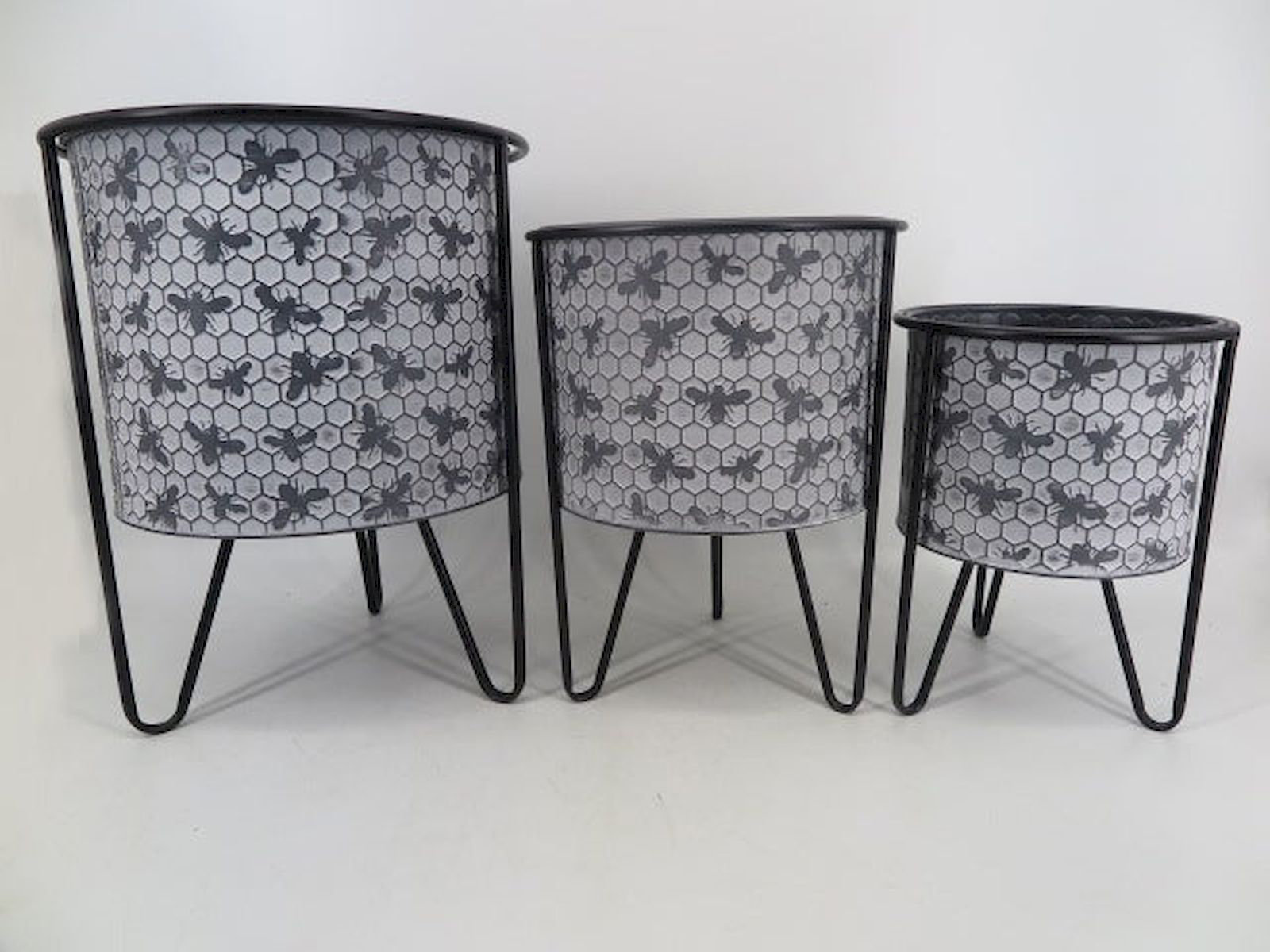 Gracie Oaks Kajaun 3-Piece Metal Cachepot Set | Wayfair