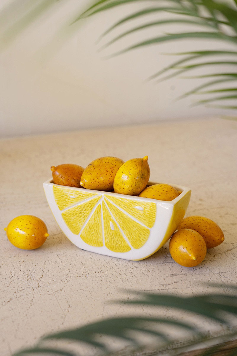 Trinx Ceramic Lemon Wedge Planter | Wayfair