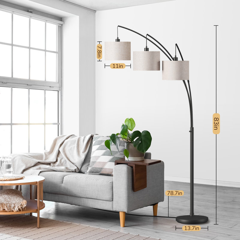 Ebern Designs 83'' 3-way Dimmable Arc Tree Floor Lamp With Rotary ...