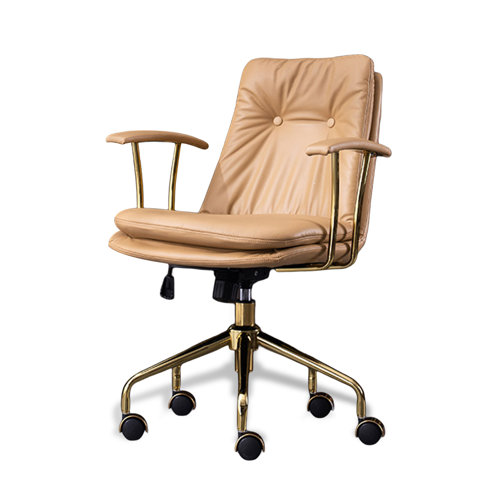 Brown Genuine Leather Office Chairs You'll Love | Wayfair