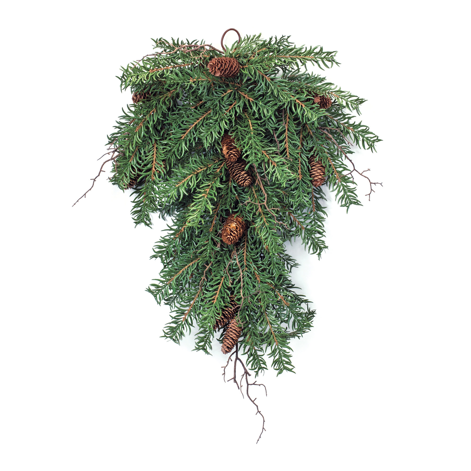 The Holiday Aisle® Jaleigh Pine with Twig and Pinecones Swag | Wayfair