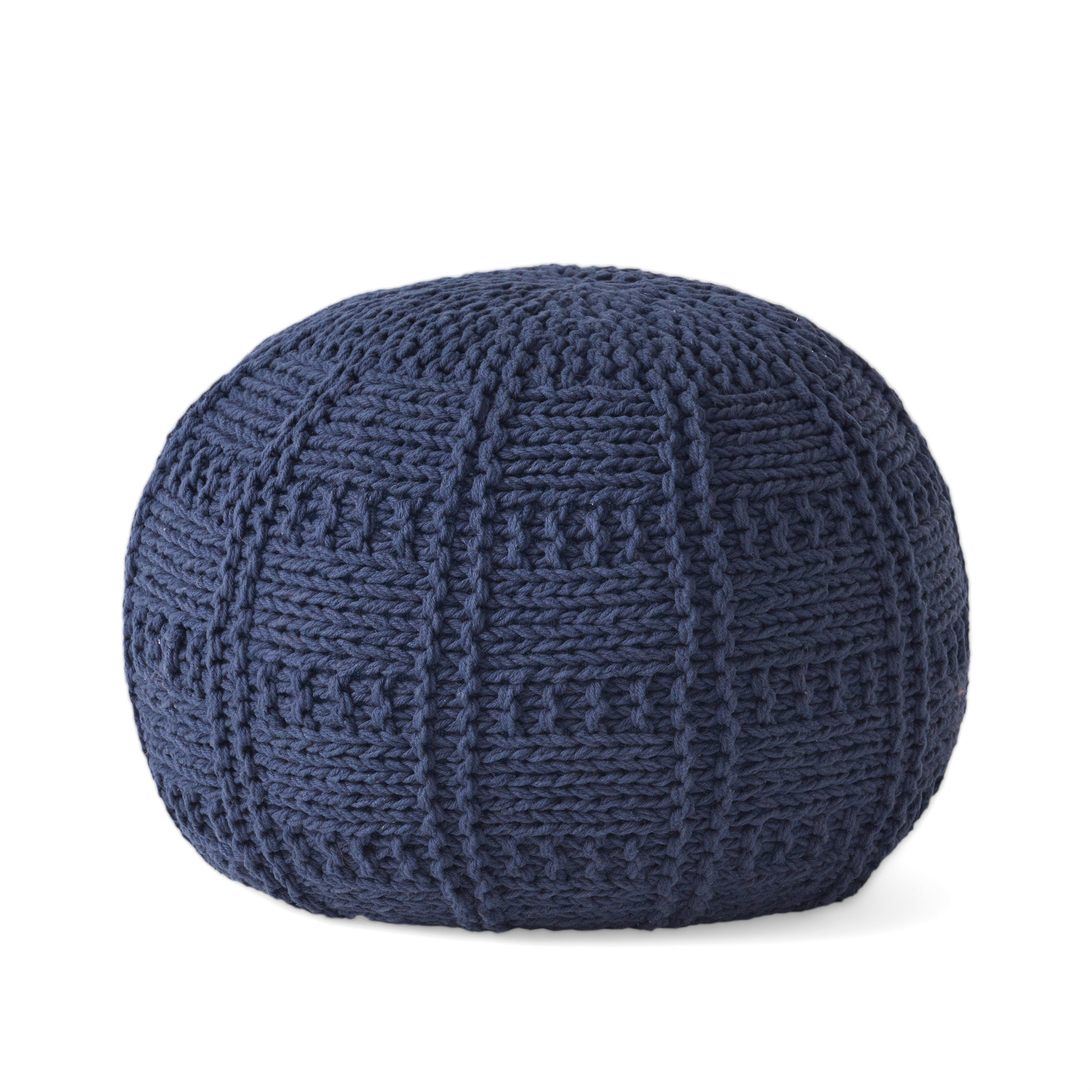 Dakota Fields YUNY KNITTED COTTON 20 X 20 ROUND POUF | Wayfair