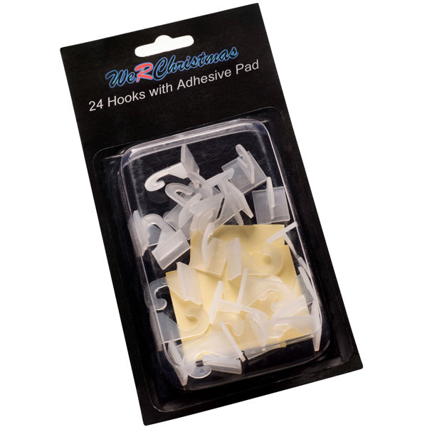 The Seasonal Aisle Garland Hooks with Adhesive Pads, Pack of 24 – Easy ...